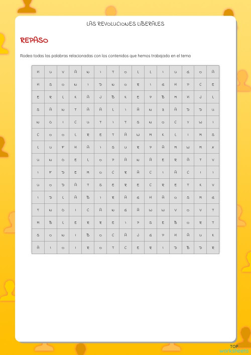 LAS REVOLUCIONES LIBERALES. Ficha interactiva | TopWorksheets