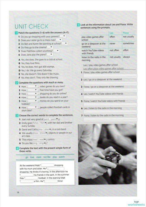 Lesson 3 - WB Unit check, Review & Speaking. Interactive worksheet ...