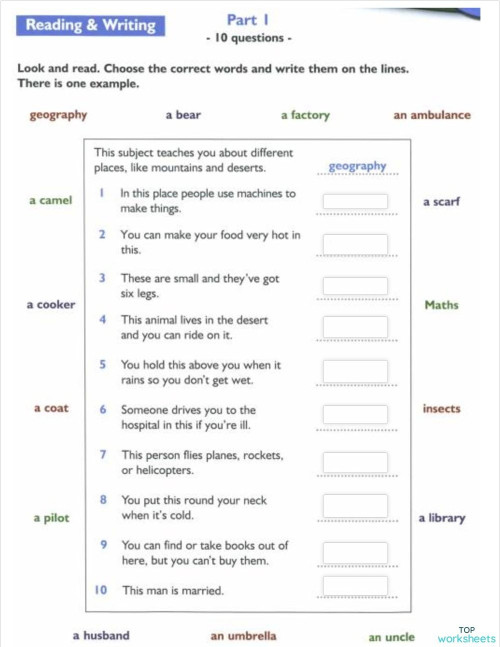 TEST 4 - FLYERS SUCCEED READING. Interactive worksheet | TopWorksheets