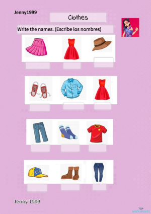 Clothes (ropa). Ficha interactiva | TopWorksheets