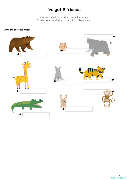 I've got 9 friends. Interactive worksheet | TopWorksheets