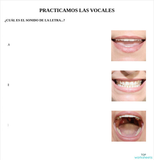 PRACTICAMOS LAS VOCALES. Ficha interactiva | TopWorksheets