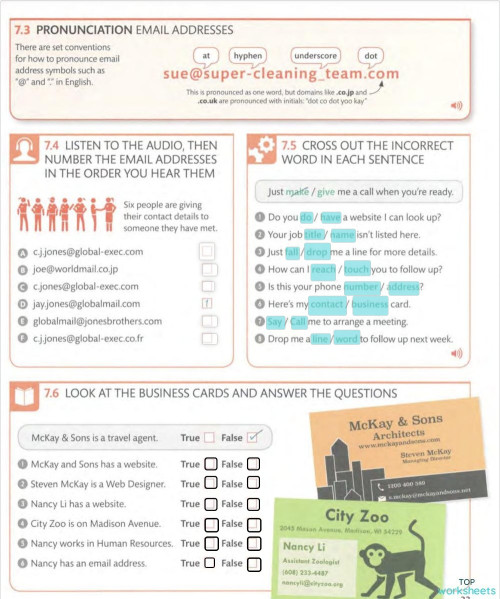 Exchanging details Business English 1 Course Book.. Interactive ...