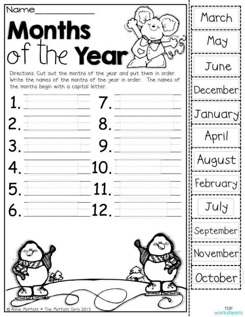 the months of the year. Ficha interactiva | TopWorksheets