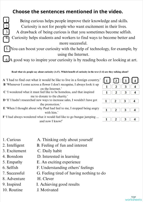 MAP Test Reading Preparation. Interactive worksheet | TopWorksheets