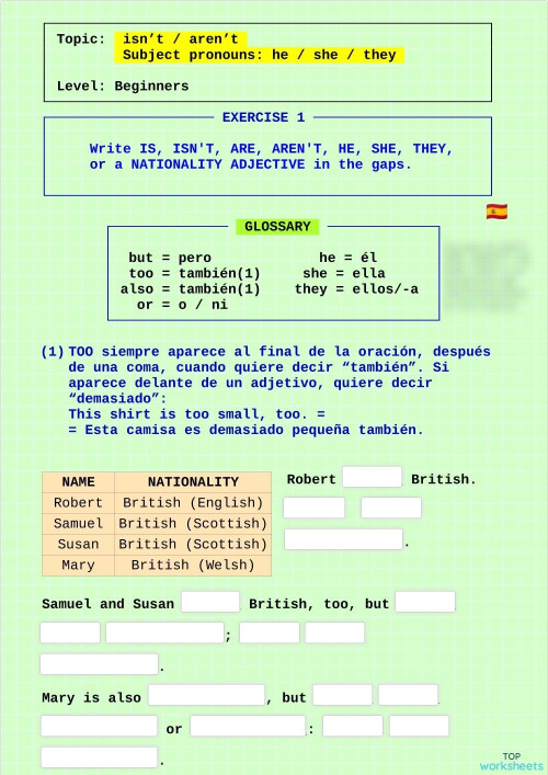 Basic - 1 - 8 - 1ISNT2.GAP. Interactive worksheet | TopWorksheets