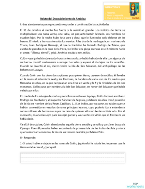 Comprensión lectora: Historia-5b. Ficha interactiva | TopWorksheets