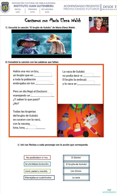 El brujito de Gulubú. Ficha interactiva | TopWorksheets