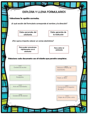 EXPLORA Y LLENA FORMULARIOS. Ficha interactiva | TopWorksheets