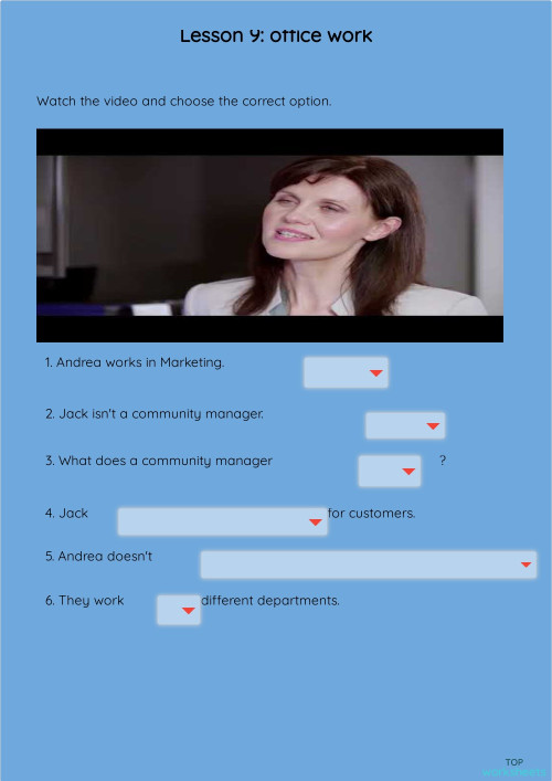 Lesson 9: office work. Interactive worksheet | TopWorksheets