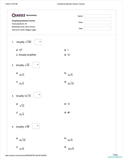 Simplifying Radicals Review Interactive Worksheet TopWorksheets simplifying-radicals-review-interactive-worksheet-topworksheets