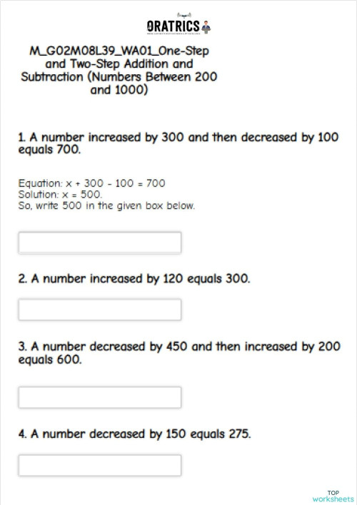 Addition and Subtraction LLL. Interactive worksheet | TopWorksheets