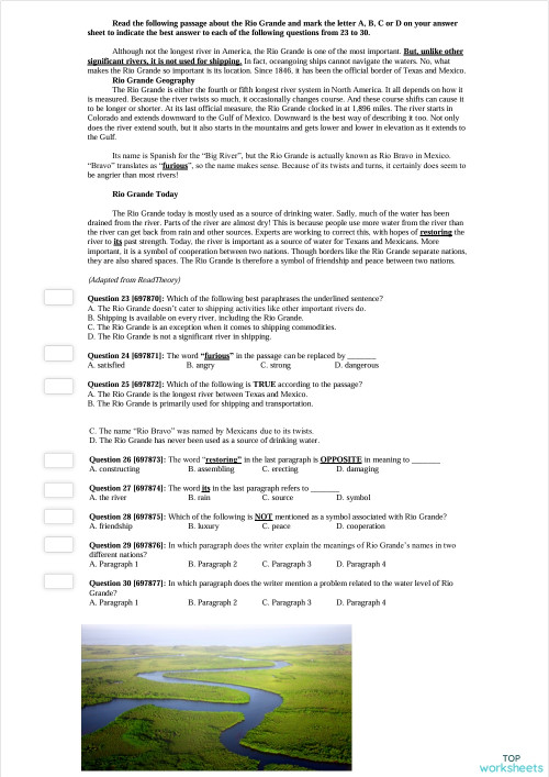 READING MULTIPLE CHOICE 11. Interactive worksheet | TopWorksheets