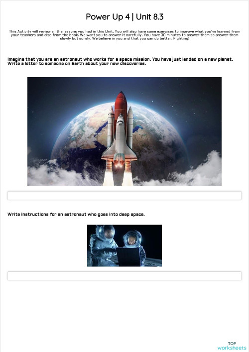 Power Up 4 | Unit 8.3. Interactive worksheet | TopWorksheets