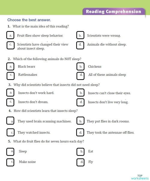 Reading comprehension: interactive worksheets and online exercises ...