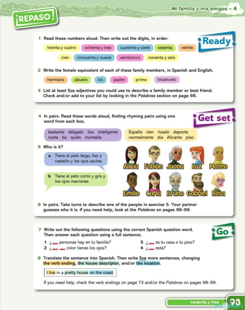 4. Repaso mi familia y mis amigos 93. Ficha interactiva | TopWorksheets