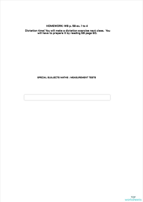 HOMEWORK CLASS 4. Interactive worksheet | TopWorksheets