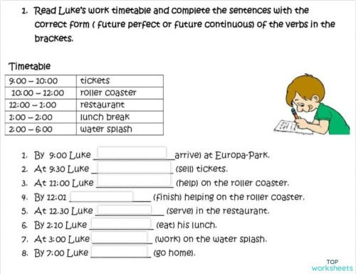 Future perfect and future continuous 1. Interactive worksheet | TopWorksheets