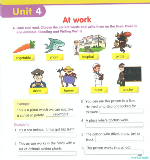 At work Mvrs part 1. Interactive worksheet | TopWorksheets