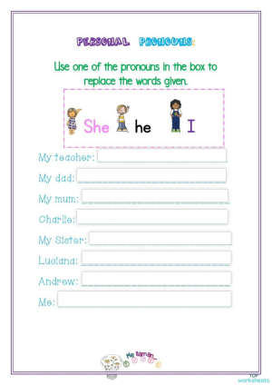 Personal Pronouns. Interactive worksheet | TopWorksheets