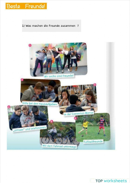 Freundschaft. Interaktives Arbeitsblatt | TopWorksheets