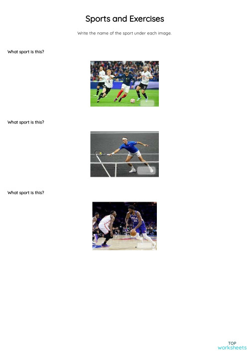 Sports and Exercises. Interactive worksheet | TopWorksheets