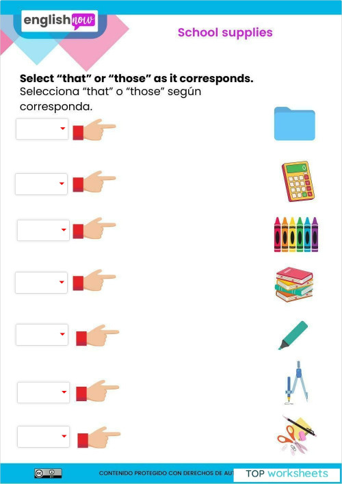 That - Those. Ficha interactiva | TopWorksheets