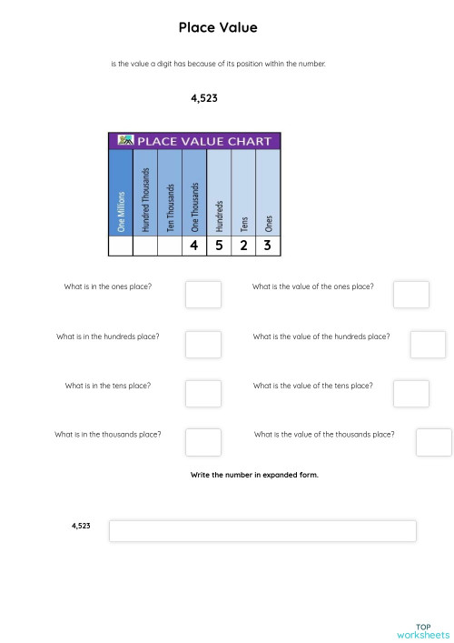 Place Value. Interactive worksheet | TopWorksheets