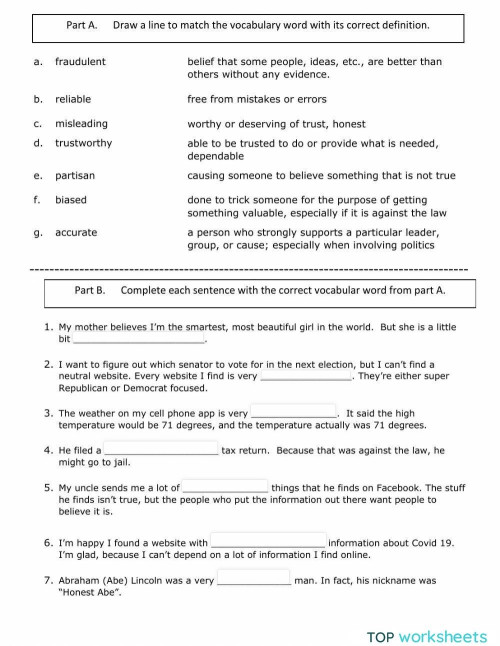 Vocabulary Practice for High intermediate. Interactive worksheet ...