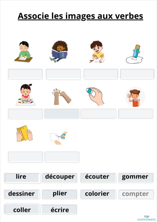 verbes de la classe. Fiche interactive | TopWorksheets