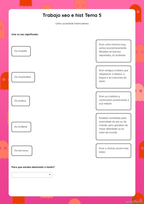 Trabajo xeo e hist Tema 5. Ficha interactiva | TopWorksheets