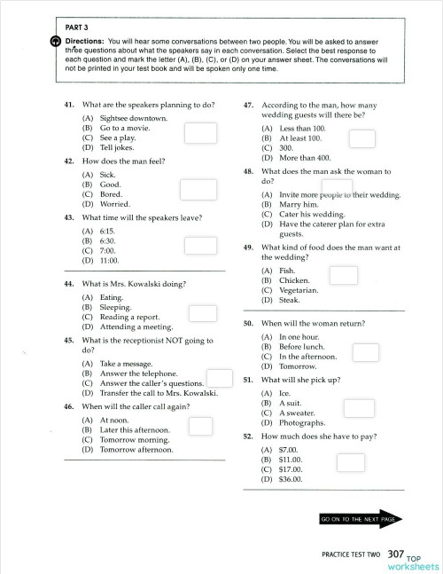 Advanced Listening, test 1. Interactive worksheet | TopWorksheets