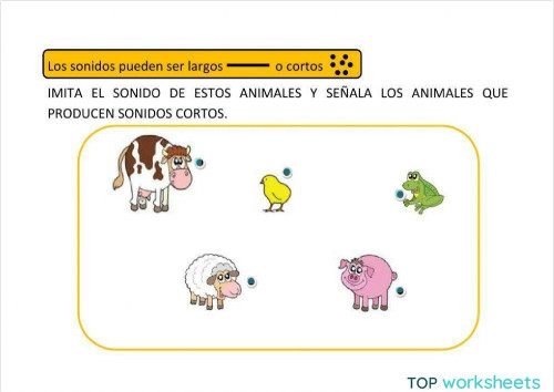 Sonidos cortos y largos. Ficha interactiva | TopWorksheets