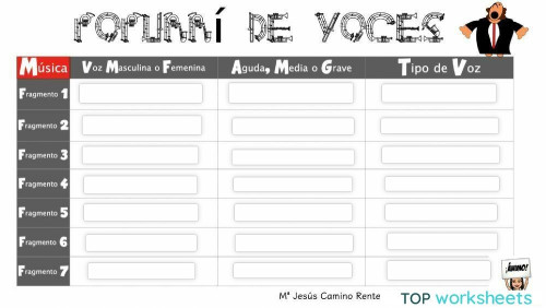 Popurrí de voces. Ficha interactiva | TopWorksheets