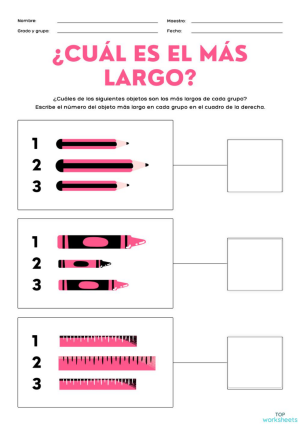 Cuál es el más largo. Ficha interactiva | TopWorksheets