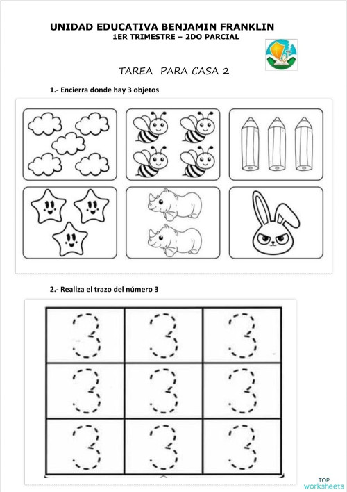 NÚMERO 3: fichas interactivas y ejercicios online | TopWorksheets