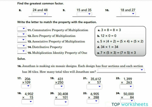 Multiplication. Interactive worksheet | TopWorksheets