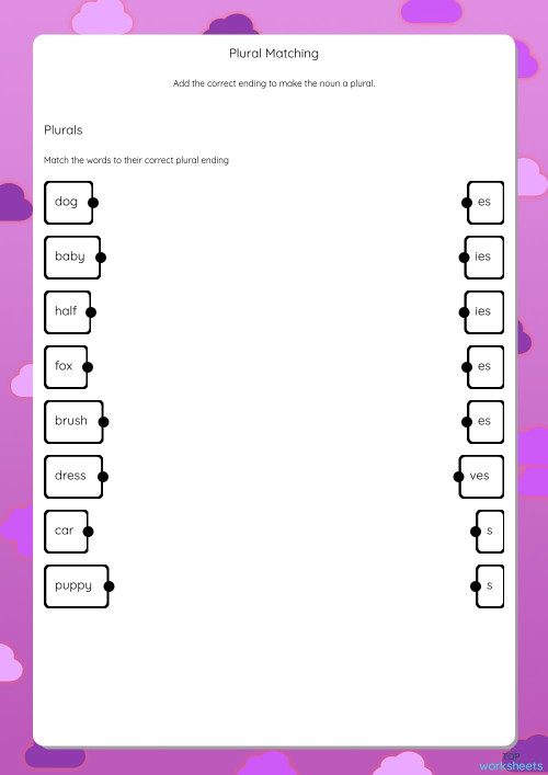 Plural Matching. Interactive worksheet | TopWorksheets