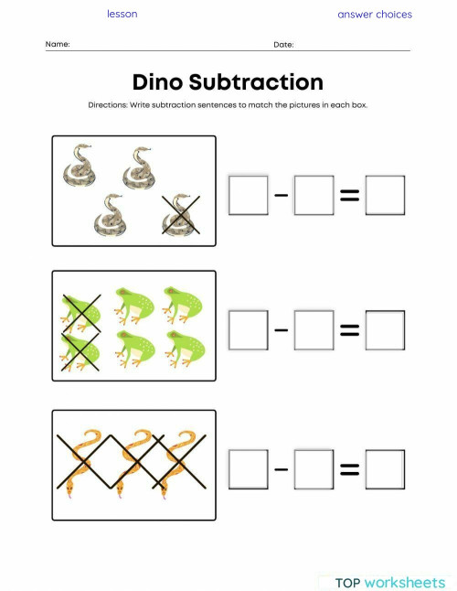 Basic subtraction. Interactive worksheet | TopWorksheets