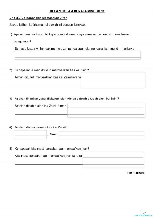 MIB TAHUN 4 19032022. Interactive worksheet | TopWorksheets
