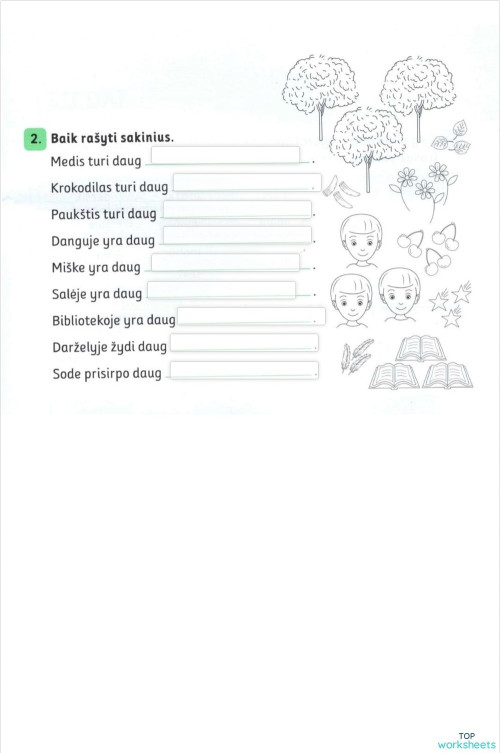 Daiktavardžių linksniai. Interactive worksheet | TopWorksheets