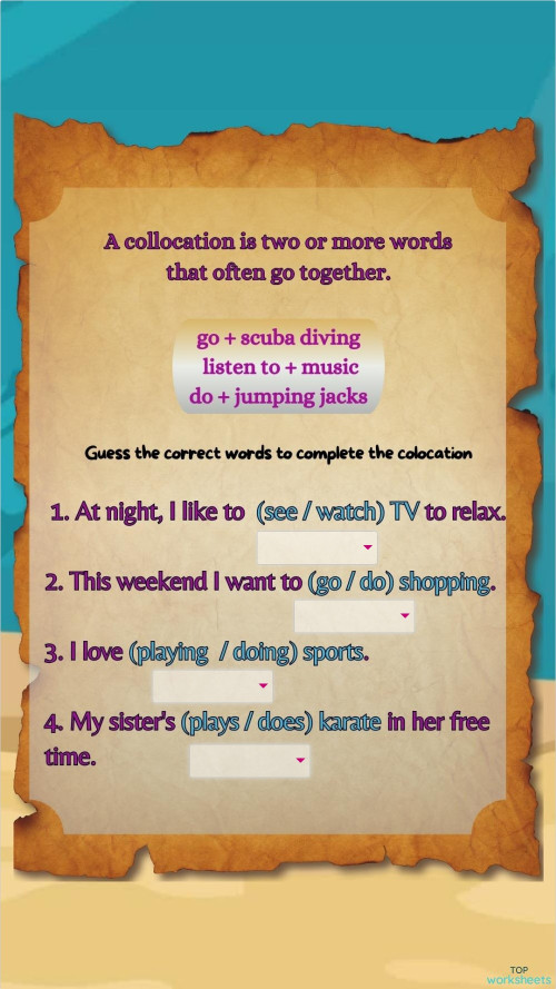 🎶Free Time Frolics Lesson listening practice 2. Interactive worksheet ...