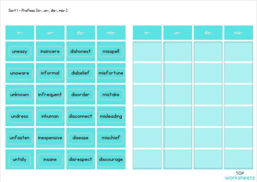 Wk5 Aqua Sort 1. Interactive worksheet | TopWorksheets