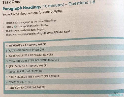 B2 Test 6 Reading. Interactive worksheet | TopWorksheets