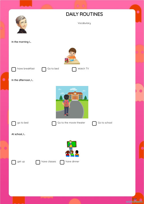 DAILY ROUTINES. Interactive worksheet | TopWorksheets