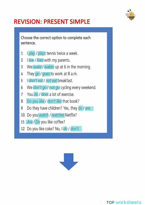 Class2-back to school-present simple. Interactive worksheet | TopWorksheets