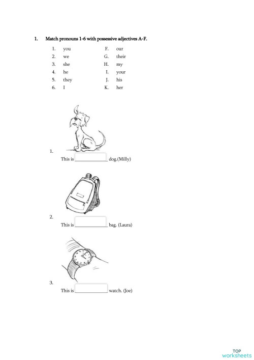Possessives. Interactive worksheet | TopWorksheets