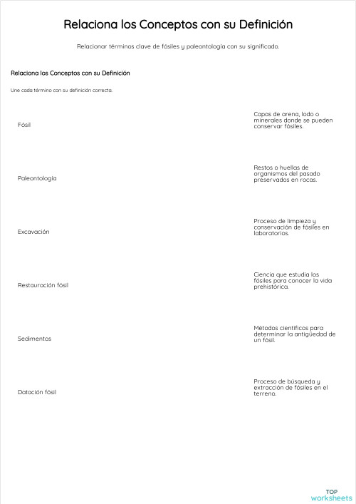 Relaciona los Conceptos con su Definición. Ficha interactiva ...