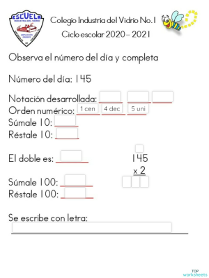 Número del día. Ficha interactiva | TopWorksheets