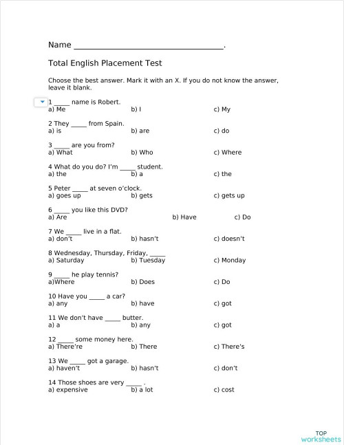 SIMPLE PRESENT TEST (Affirmative form). Ficha interactiva | TopWorksheets